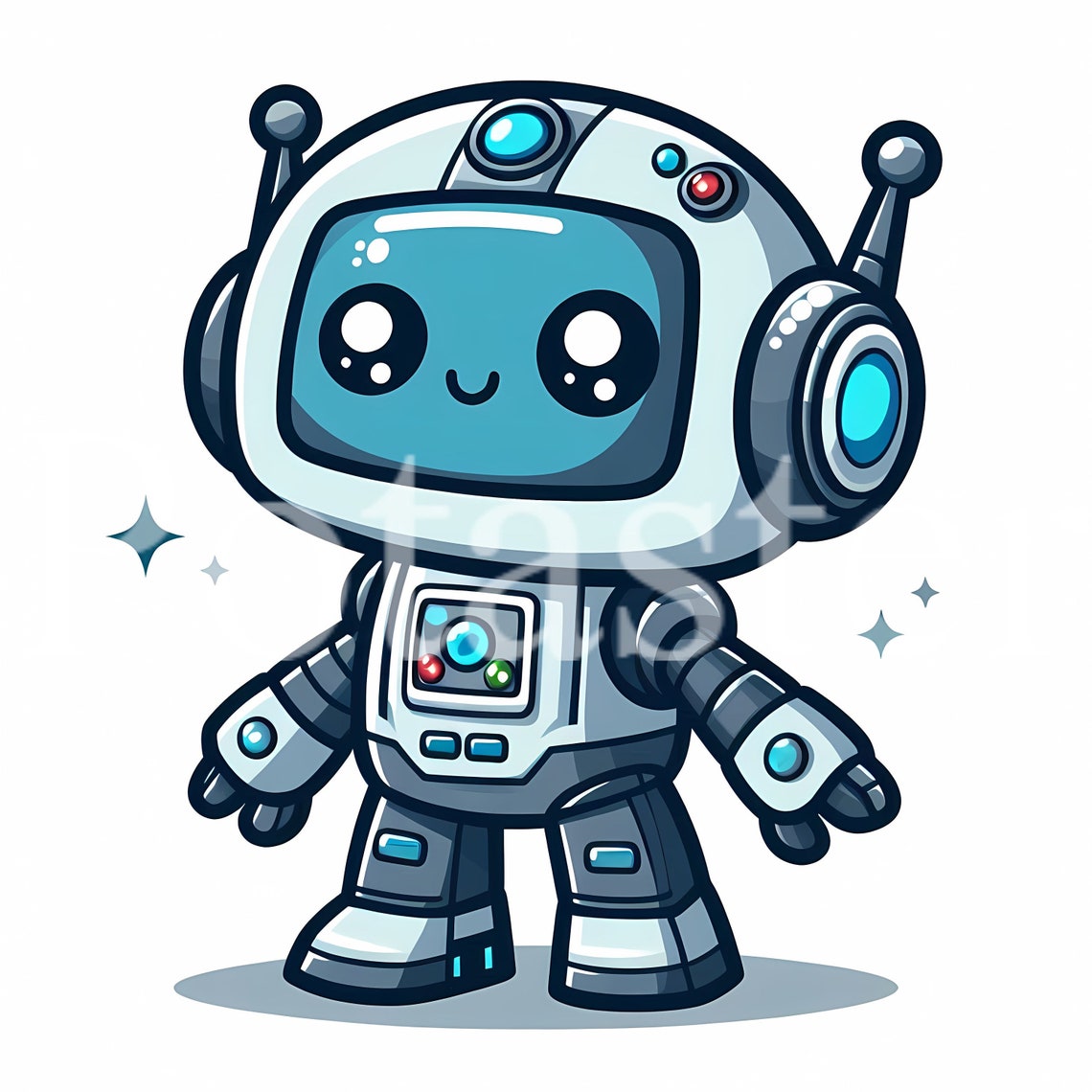 5 Cute Little Robots Clipart Cartoon Robot Boy Robot Cute Robot ...