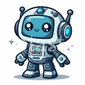 5 Cute Little Robots Clipart Cartoon Robot Boy Robot Cute Robot ...