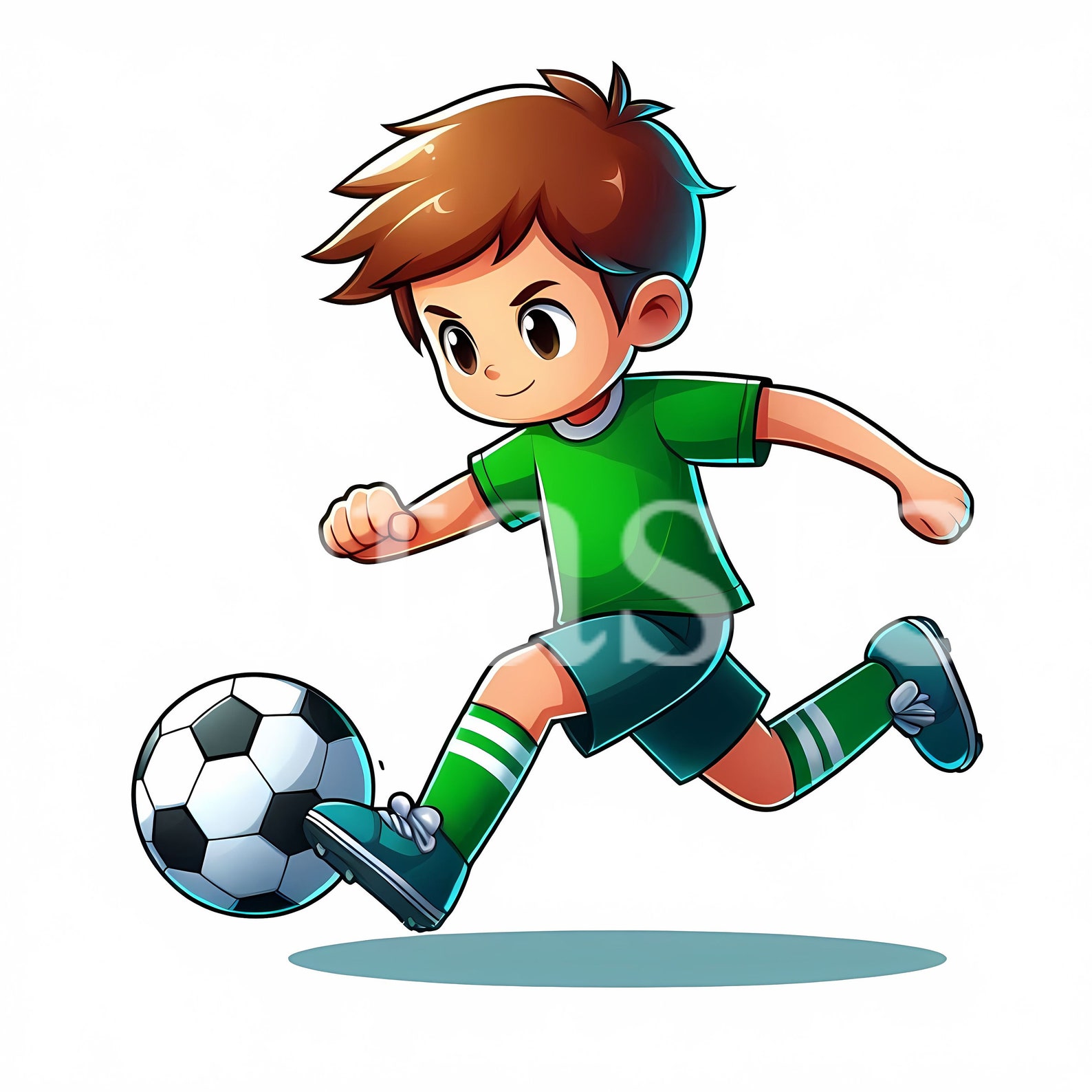 Boy Soccer Player Clipart: Cartoon Style Illustration (commercial Use ...