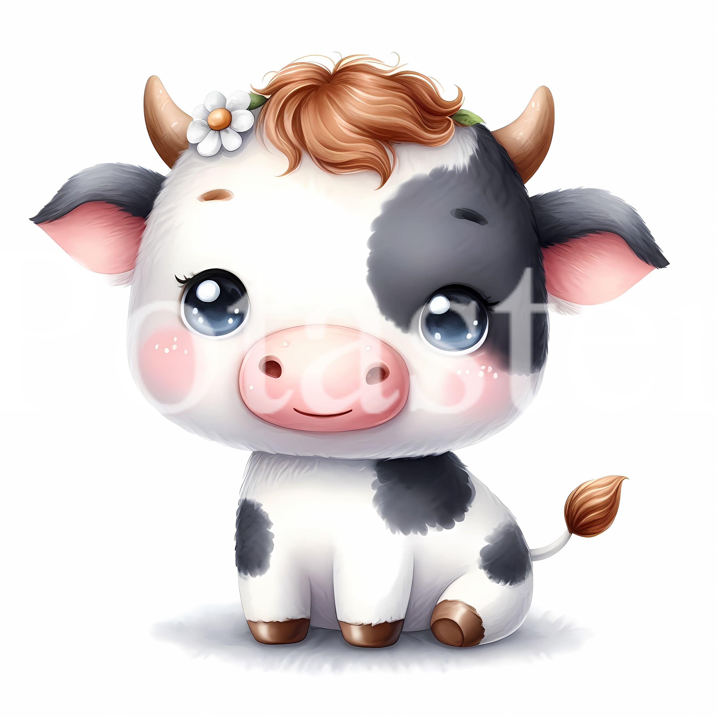Watercolor Baby Cow Clipart Set, Nursery Art (commercial Use, Instant ...