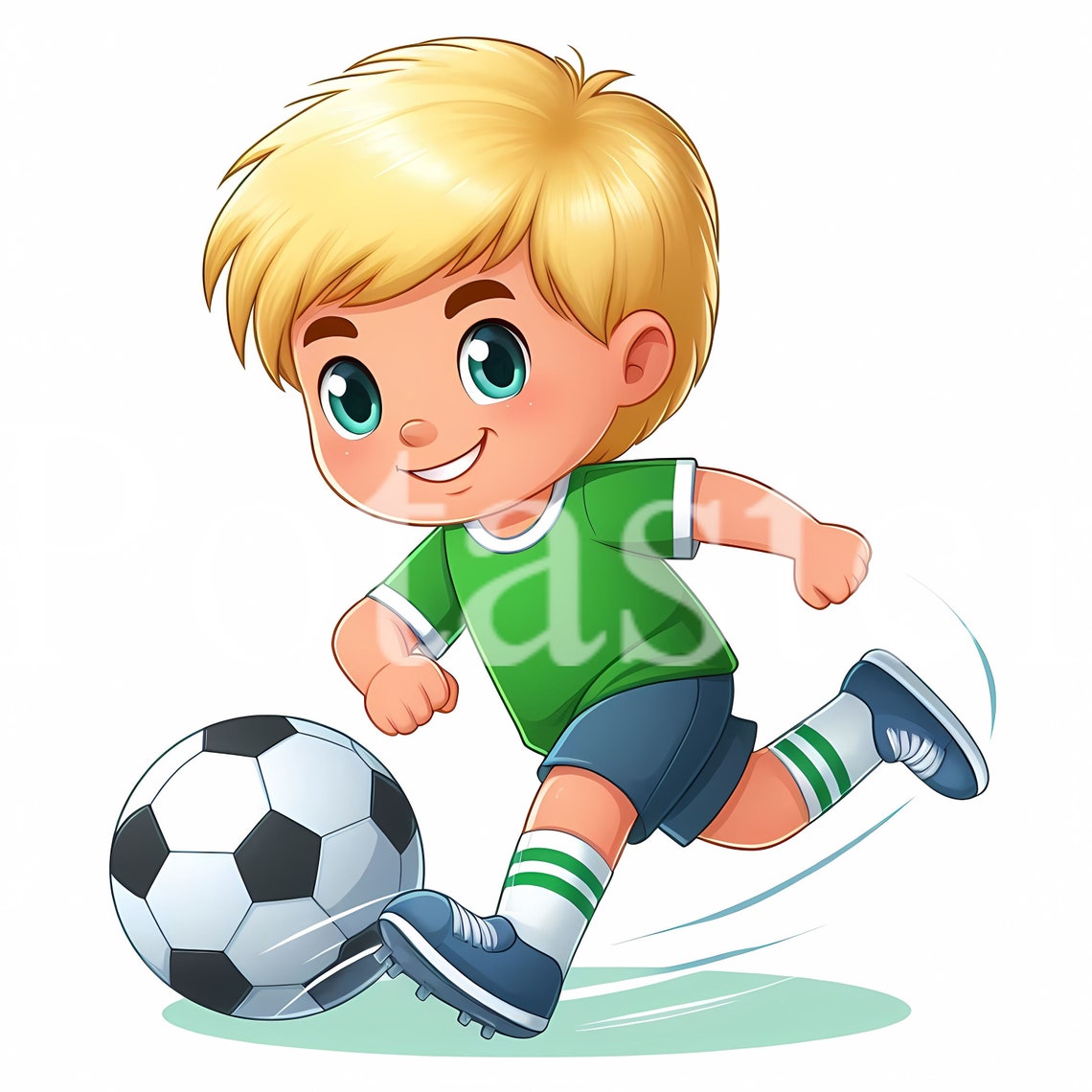 Boy Soccer Player Clipart: Cartoon Style Illustration (commercial Use ...