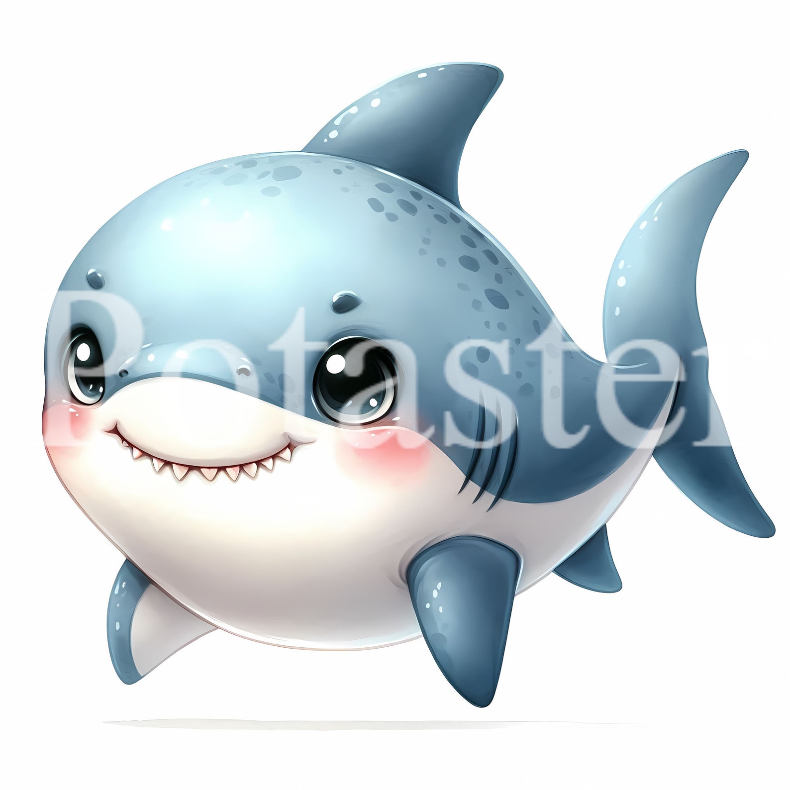 5 Cute Shark Clipart Shark Watercolor Clipart Cute Watercolor Aquarel ...