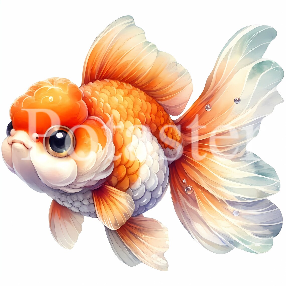 5 Cute Goldfish Clipart Goldfish Watercolor Clipart Cute Watercolor ...
