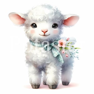 5 Cute Sheep Clipart Sheep Watercolor Clipart Cute Watercolor Aquarel ...