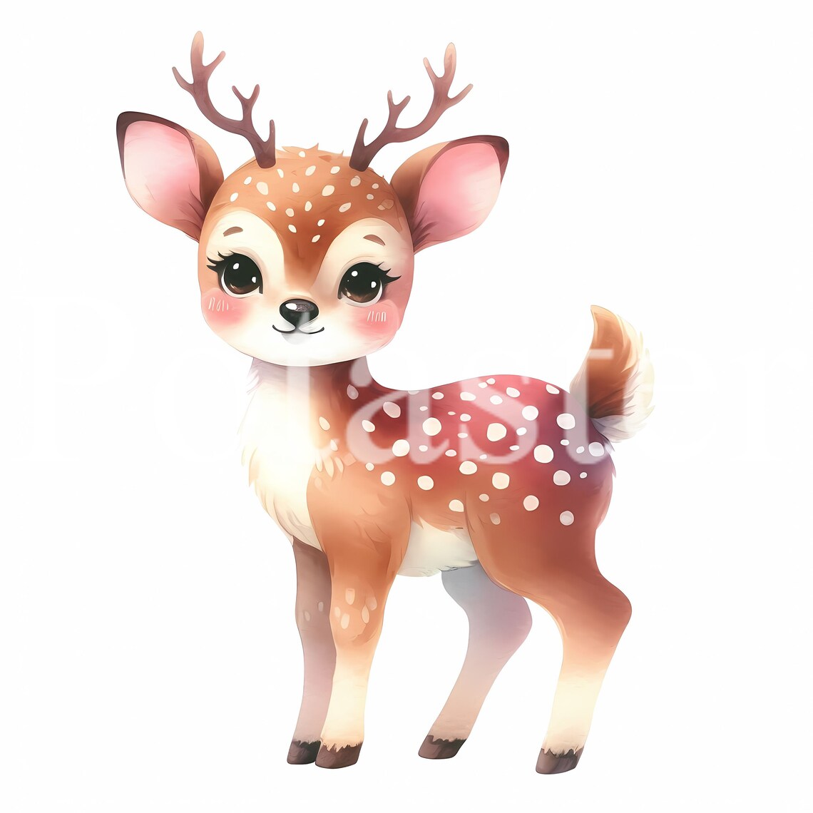 Watercolor Baby Deer Clipart Set, Nursery Art (commercial Use, Instant ...