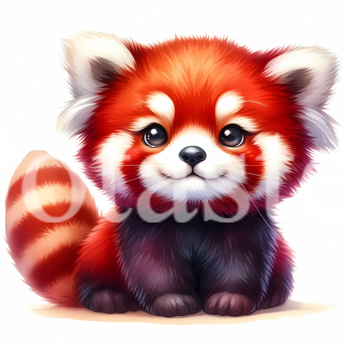 5 Cute Red Panda Clipart Red Panda Watercolor Clipart Cute Watercolor ...