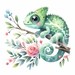 5 Cute Cameleon Clipart Cameleon Watercolor Clipart Cute Watercolor ...