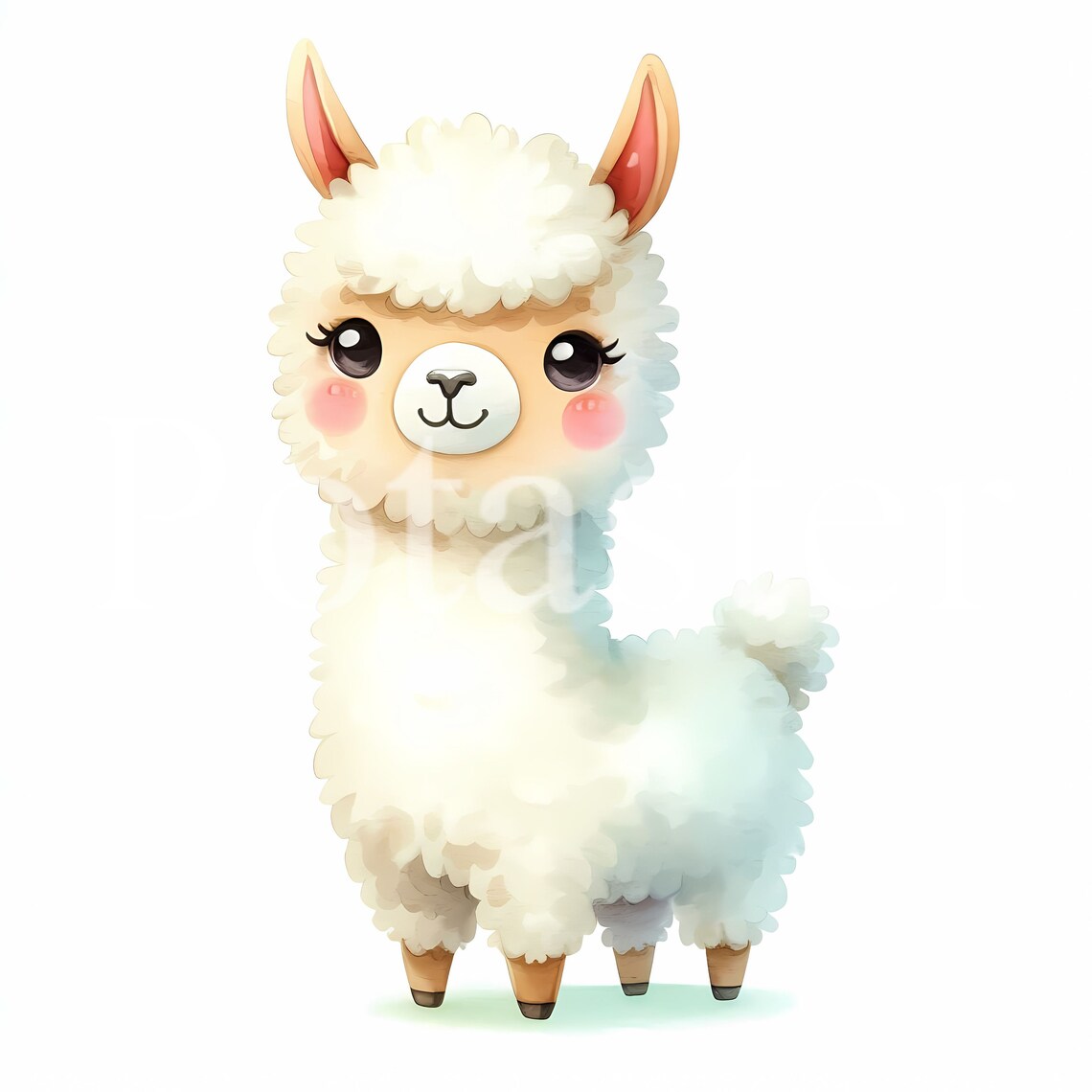 Watercolor Llama Clipart Set, Nursery Art (commercial Use) (digital ...