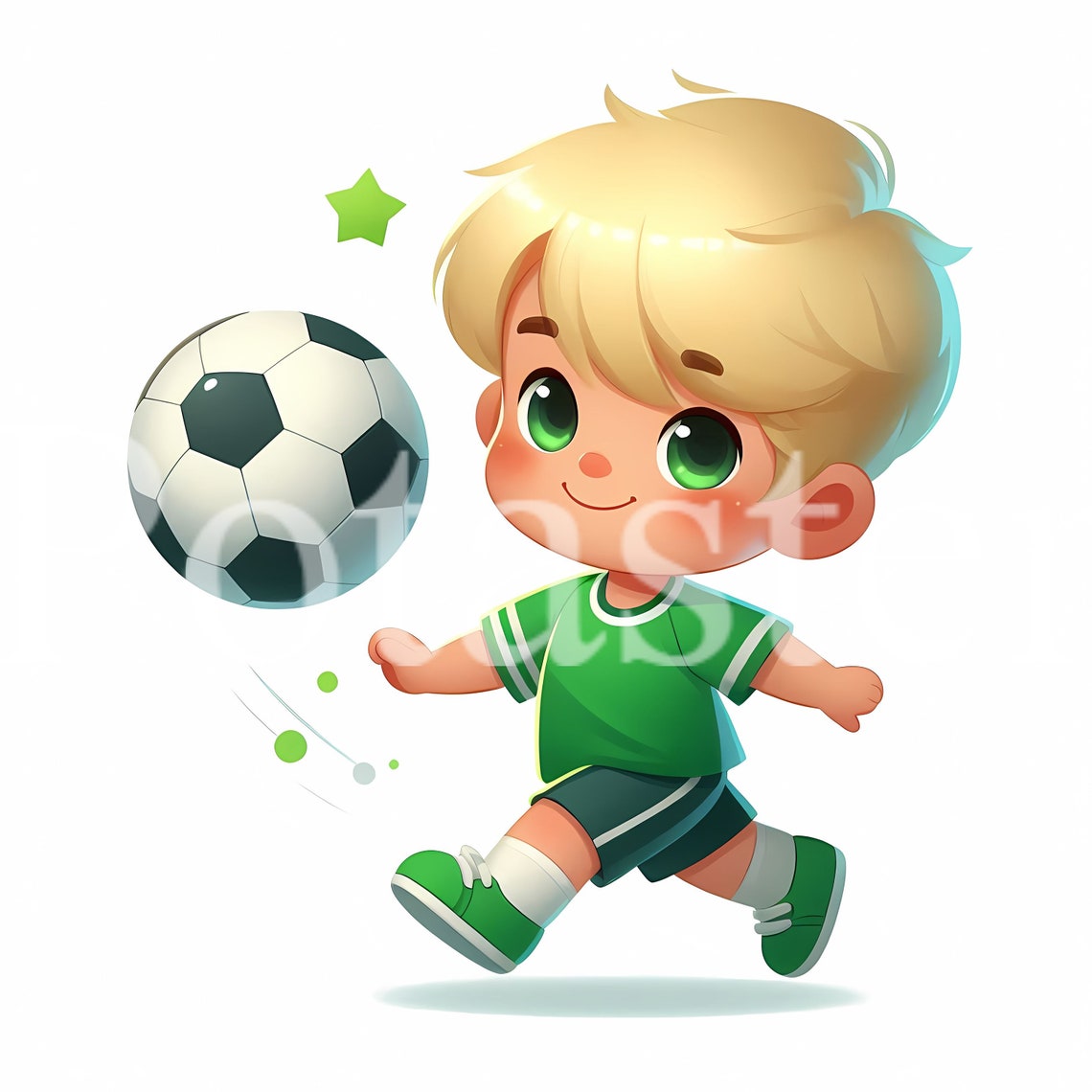 Boy Soccer Player Clipart: Cartoon Style Illustration (commercial Use ...