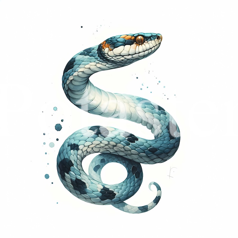 Watercolor Snake Clipart Set, Reptile Art (digital Download - Etsy
