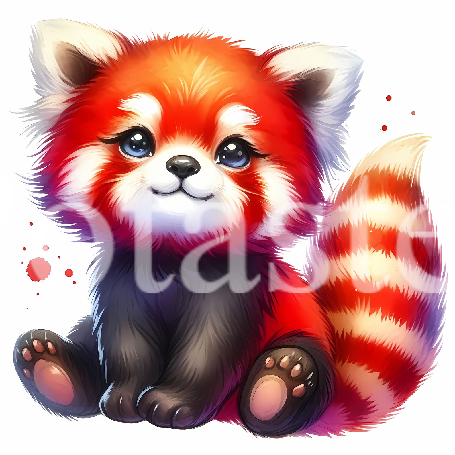 5 Cute Red Panda Clipart Red Panda Watercolor Clipart Cute Watercolor ...
