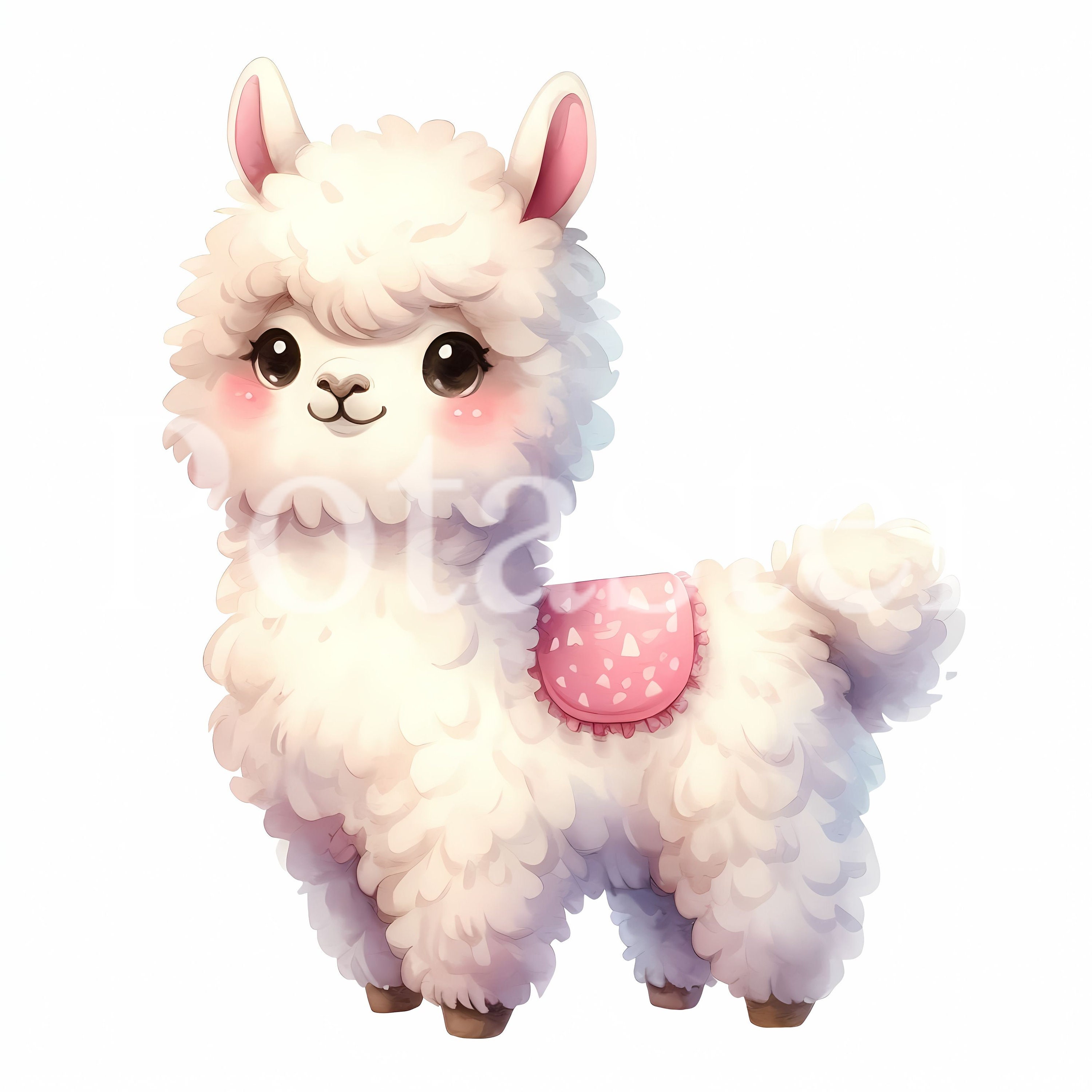 4 Cute Llama Clipart Llama Watercolor Clipart Cute Watercolor Aquarel ...
