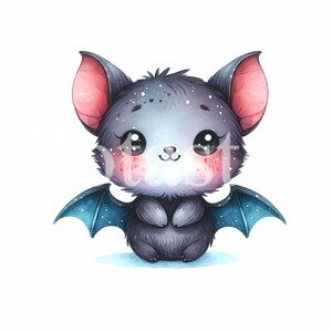 Baby Bat Watercolor Clipart, Nursery Art (PNG, Commercial Use - Etsy