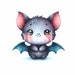 5 Cute Bat Clipart Bat Watercolor Clipart Cute Watercolor Aquarel Bat ...