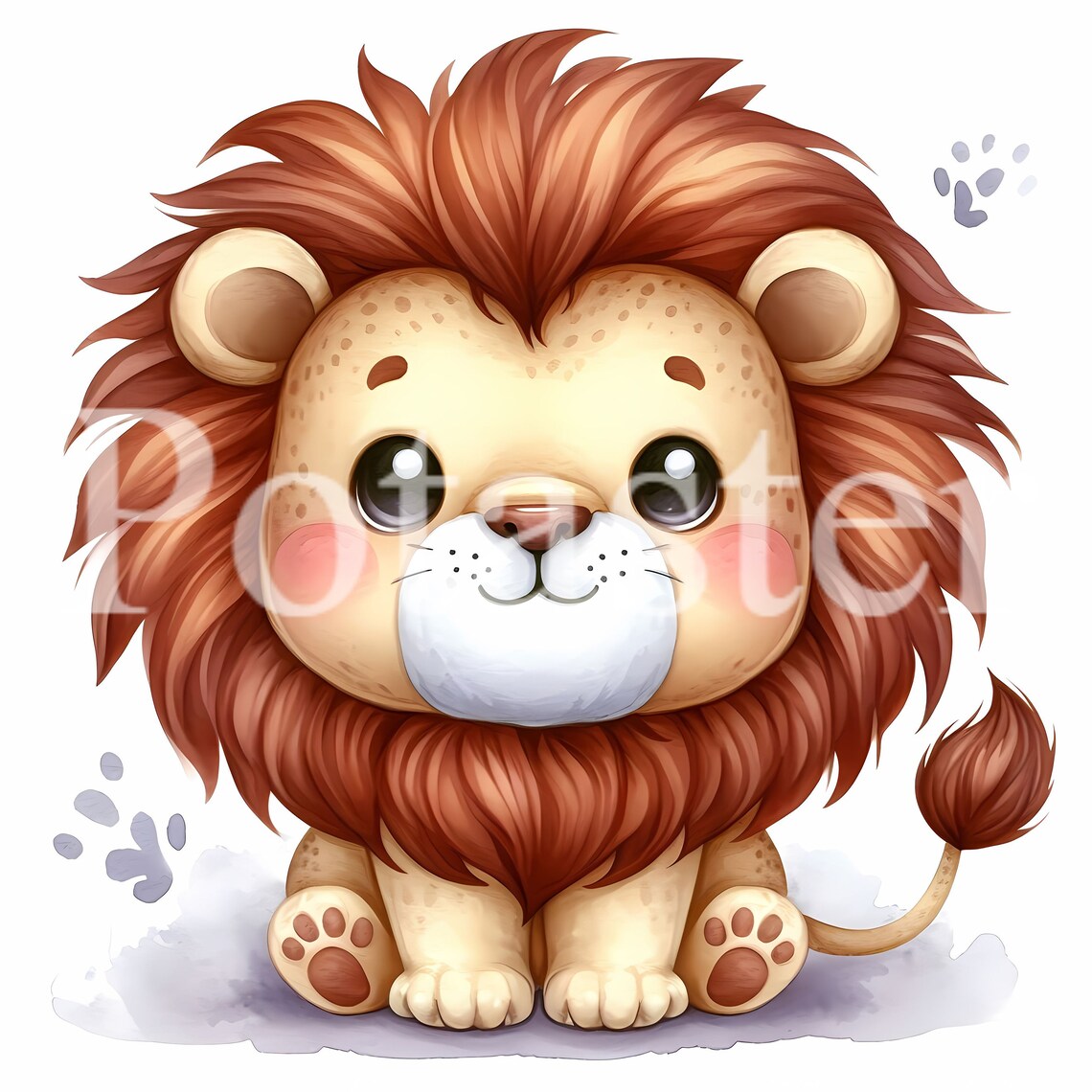 Watercolor Lion Clipart, Baby Animal Art (digital Download) - Etsy