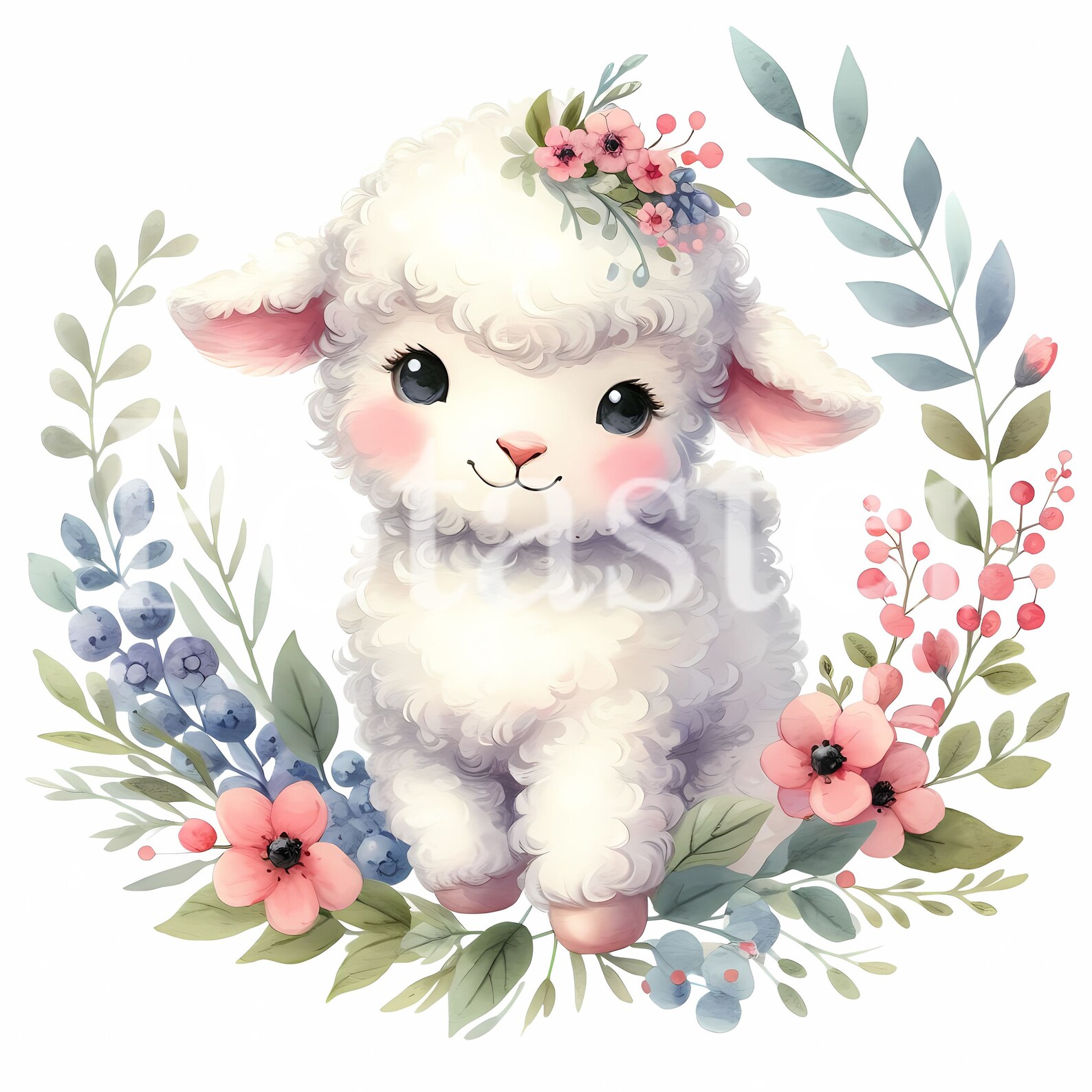 5 Cute Sheep Clipart Sheep Watercolor Clipart Cute Watercolor Aquarel ...