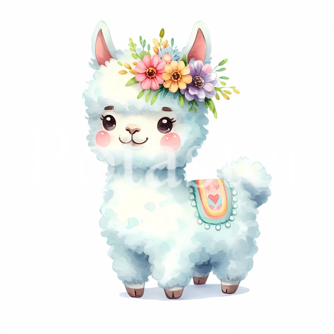 Watercolor Llama Clipart Set, Nursery Art (commercial Use) (digital ...