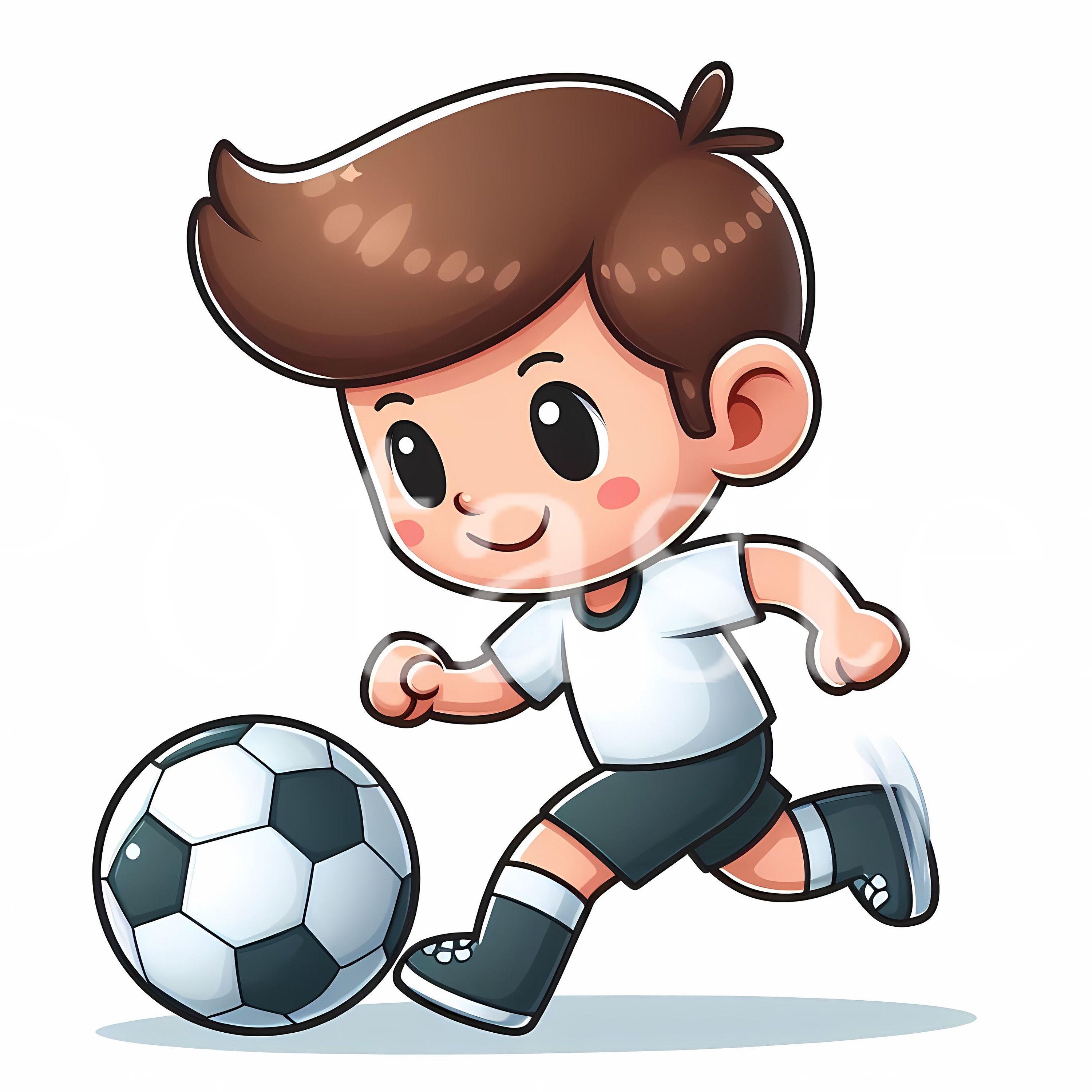 Boy Soccer Player Clipart, Cartoon Football Illustration (commercial ...