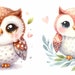 14 Cute Owl Clipart Owl Watercolor Clipart Cute Watercolor Aquarel Owl ...