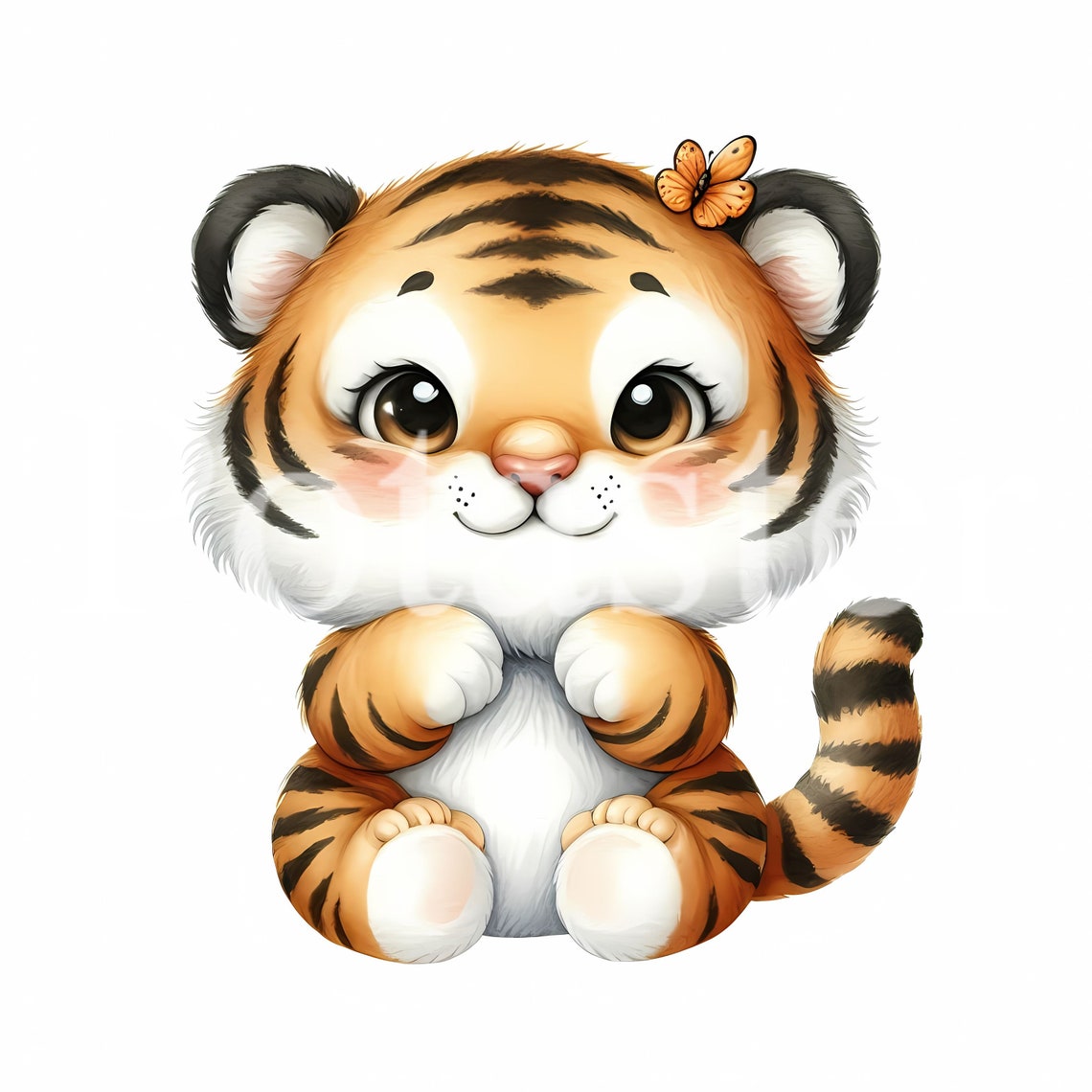 5 Cute Tiger Clipart Tiger Watercolor Clipart Cute Watercolor Aquarel ...