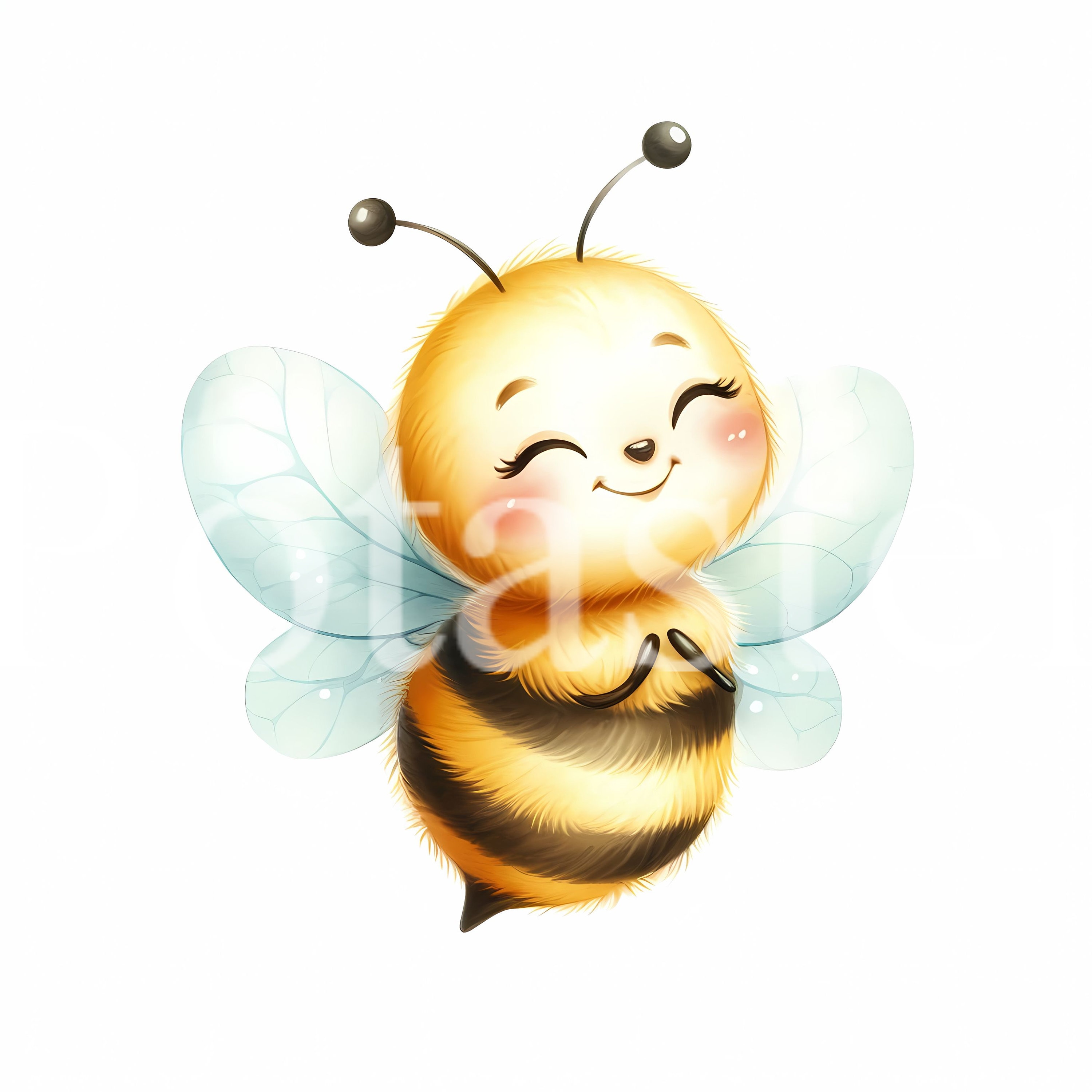 5 Cute Bee Clipart Bee Watercolor Clipart Cute Watercolor Aquarel Bee ...