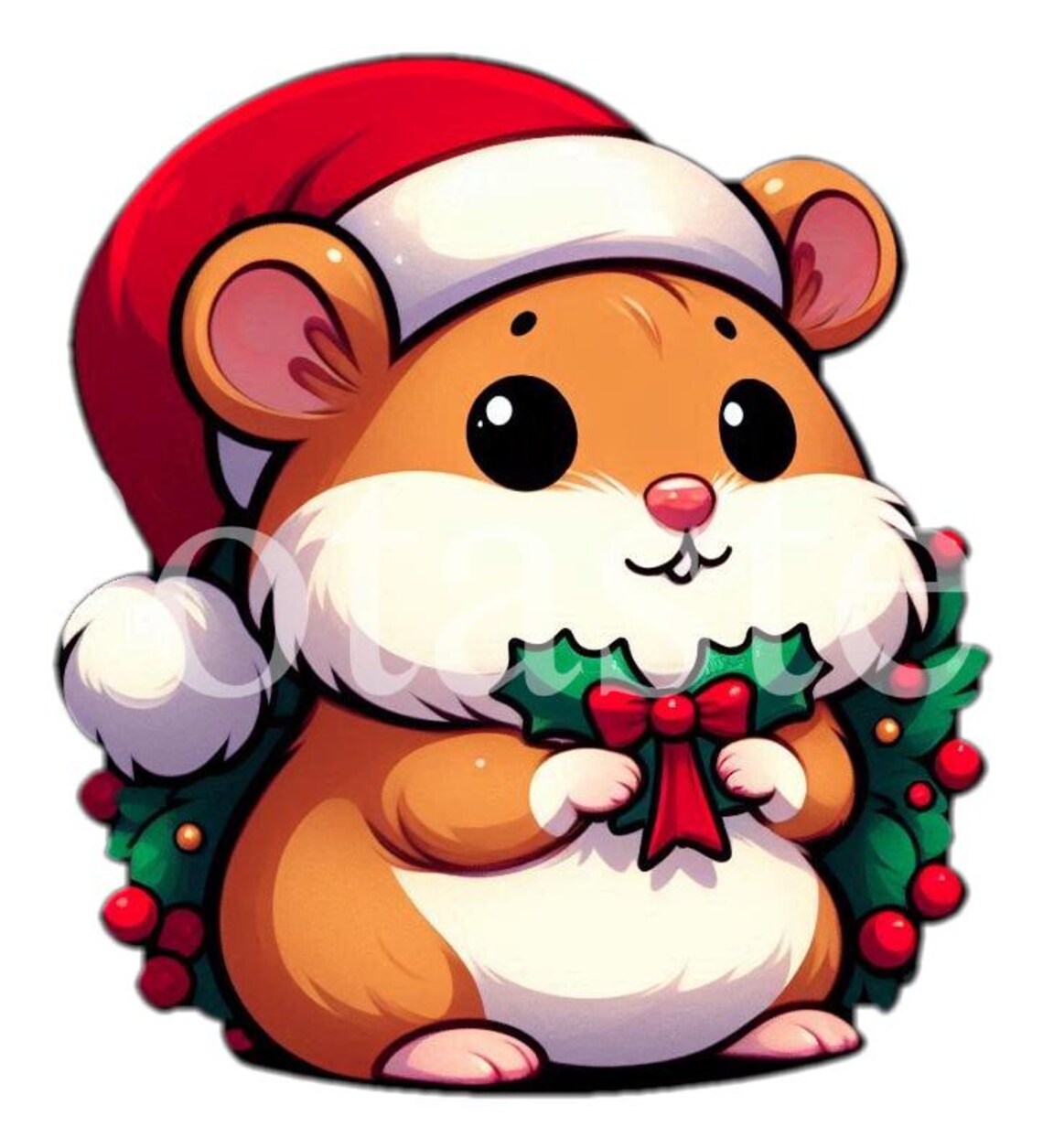 Christmas Hamster Clipart: Holiday Cartoon Designs (digital Download ...
