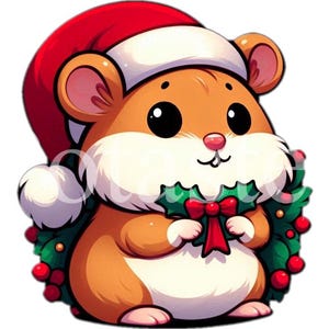 Christmas Hamster Clipart: Holiday Cartoon Designs (digital Download ...