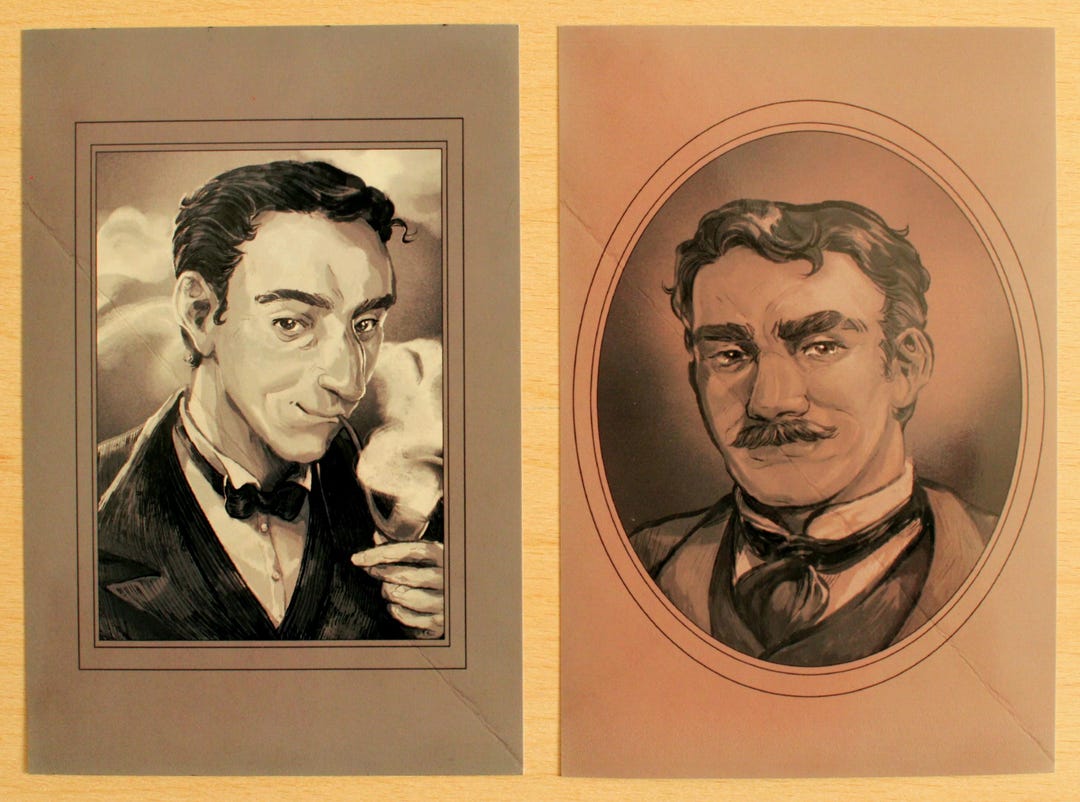 Victorian Style Sherlock Holmes and John Watson Portraits - Etsy