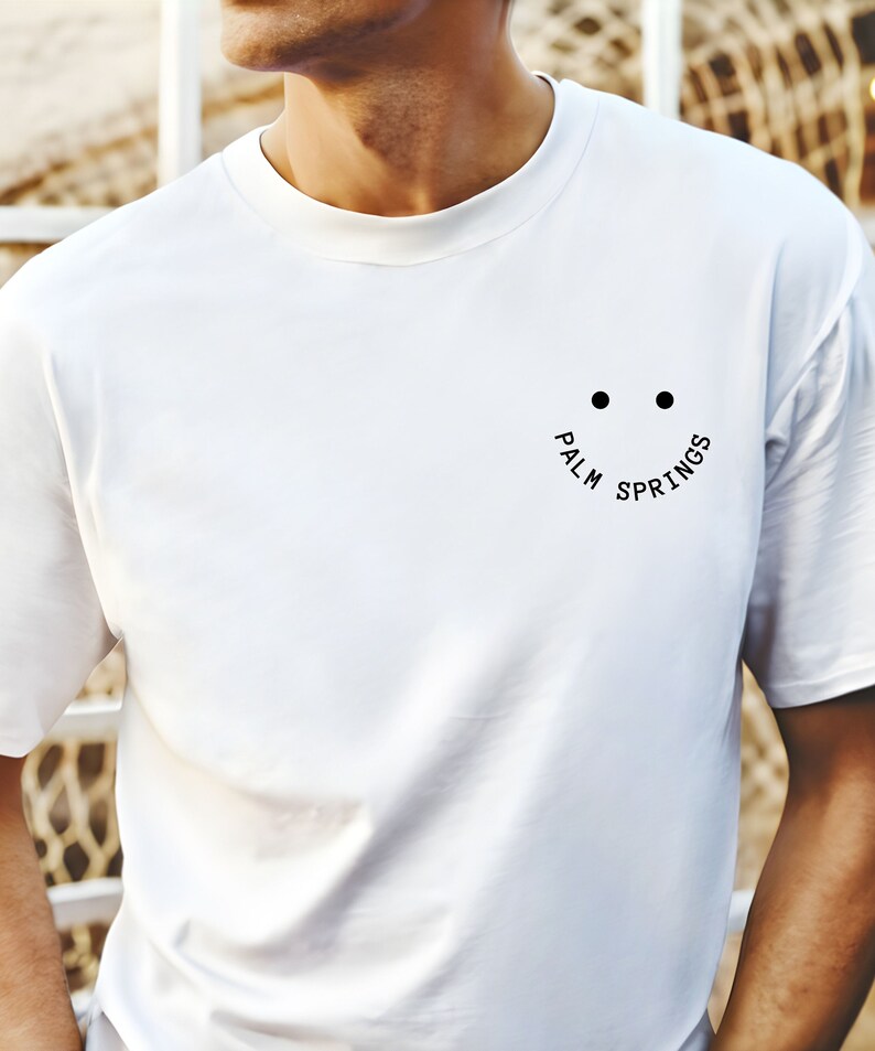 Smile Face Shirt, Palm Springs, California Shirt, Happy Face Shirt ...