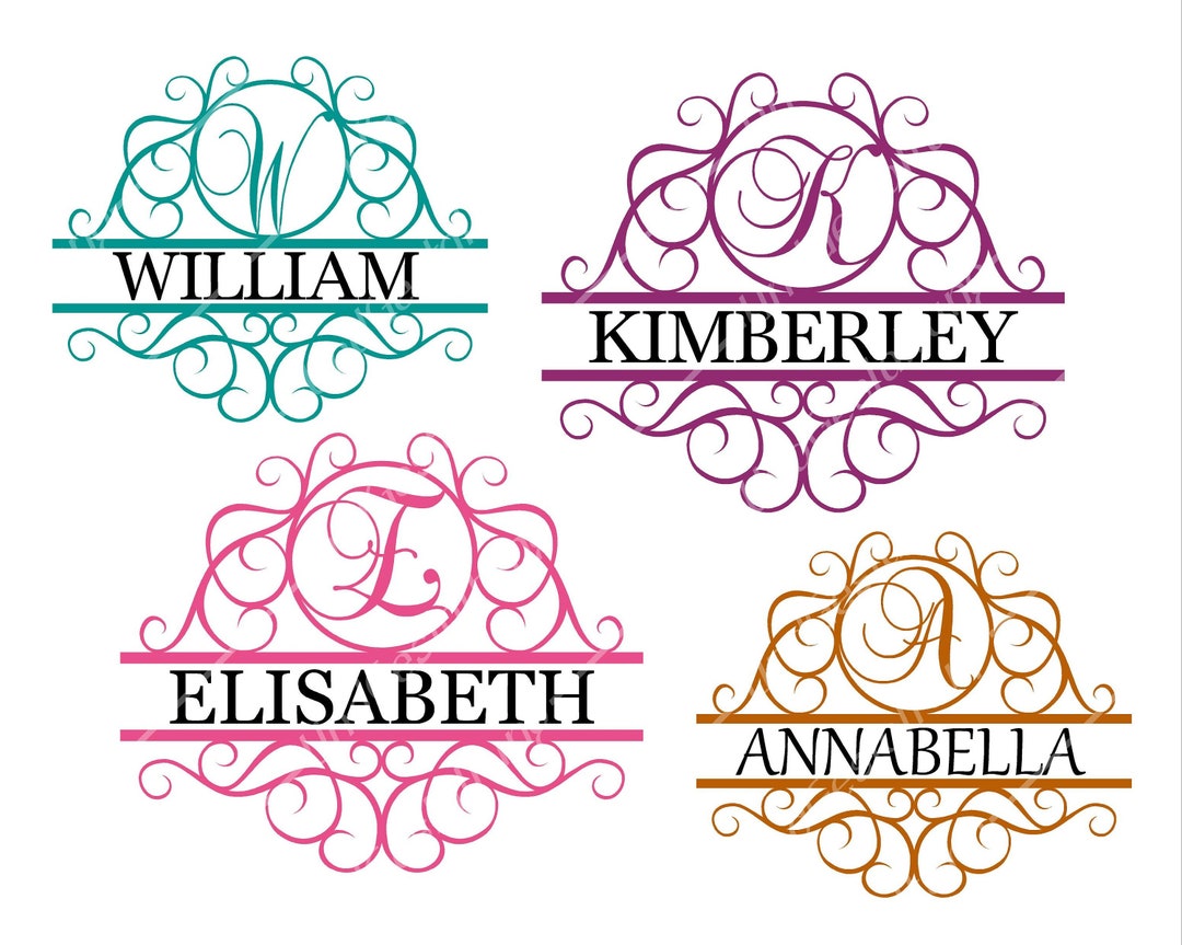 Split Monogram Bundle Vector Graphic, Alphabet, First Name Last Name ...