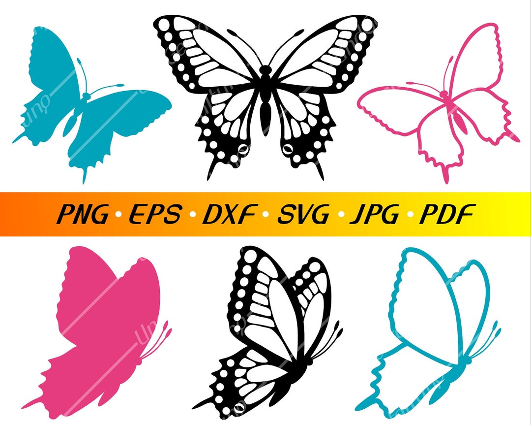 6x Butterfly Vector Graphics, SVG Bundle, Cricut, Silhouette, Plotter ...
