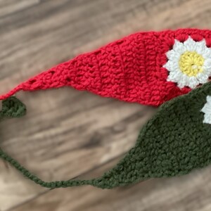 Boho Hippie Crochet Granny Square Headband Army Green Red Daisy Gift ...