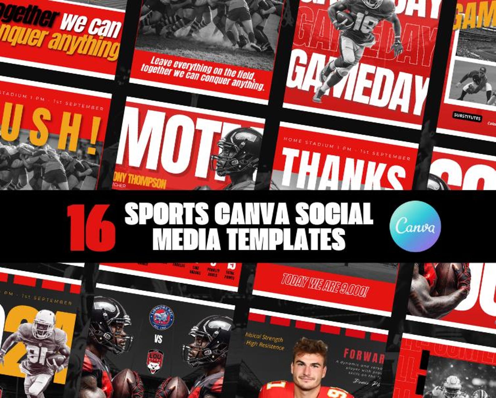 Professional Sports Team Canva Instagram Templates - 16 Graphics ...