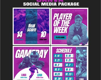 Professional Sports Team Canva Instagram Templates 16 Graphics Gameday ...