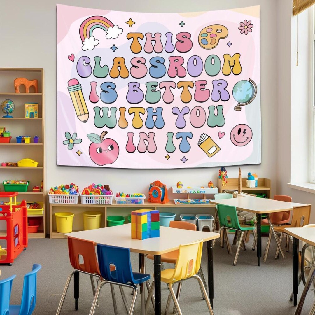 Personalized Teacher Classroom Tapestry, Teacher Gift, Classroom Decor ...