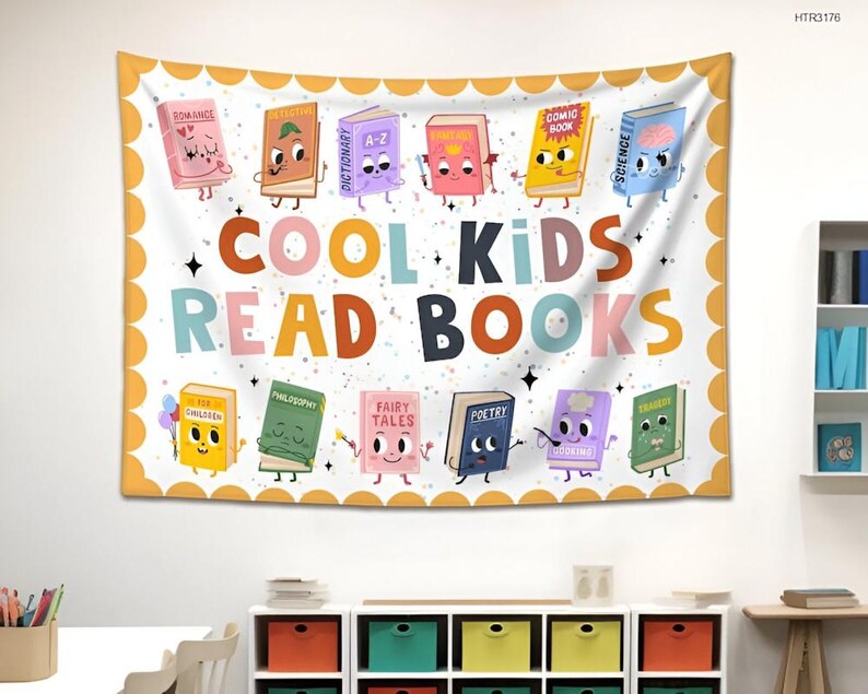 Classroom Tapestry, Classroom Banner, Welcome to Class, Cool Kids Read ...
