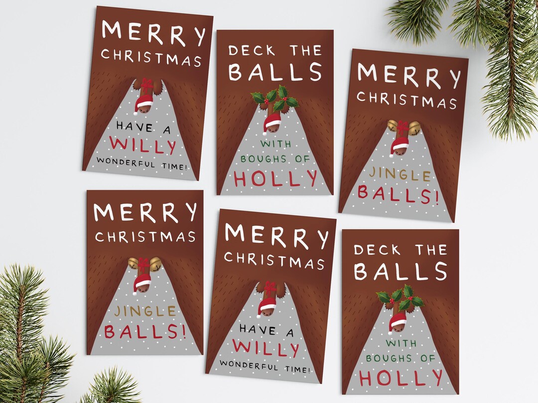Funny Willy Christmas Cards: Pack of 6 or 12 - Etsy