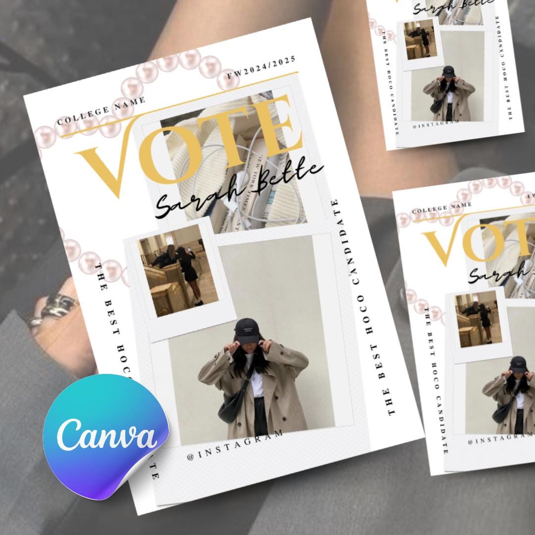 HOCO Flyer Template – Homecoming Campaign Poster for Queen or King ...