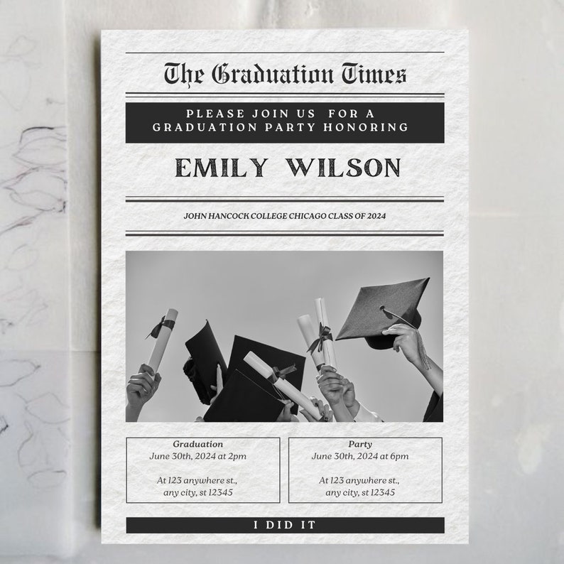 Graduation 2024, Newspaper, College Graduation, High School Graduation ...