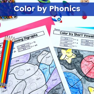 Phonics Color by Code for Short Vowels, Long Vowels, Blends, and ...
