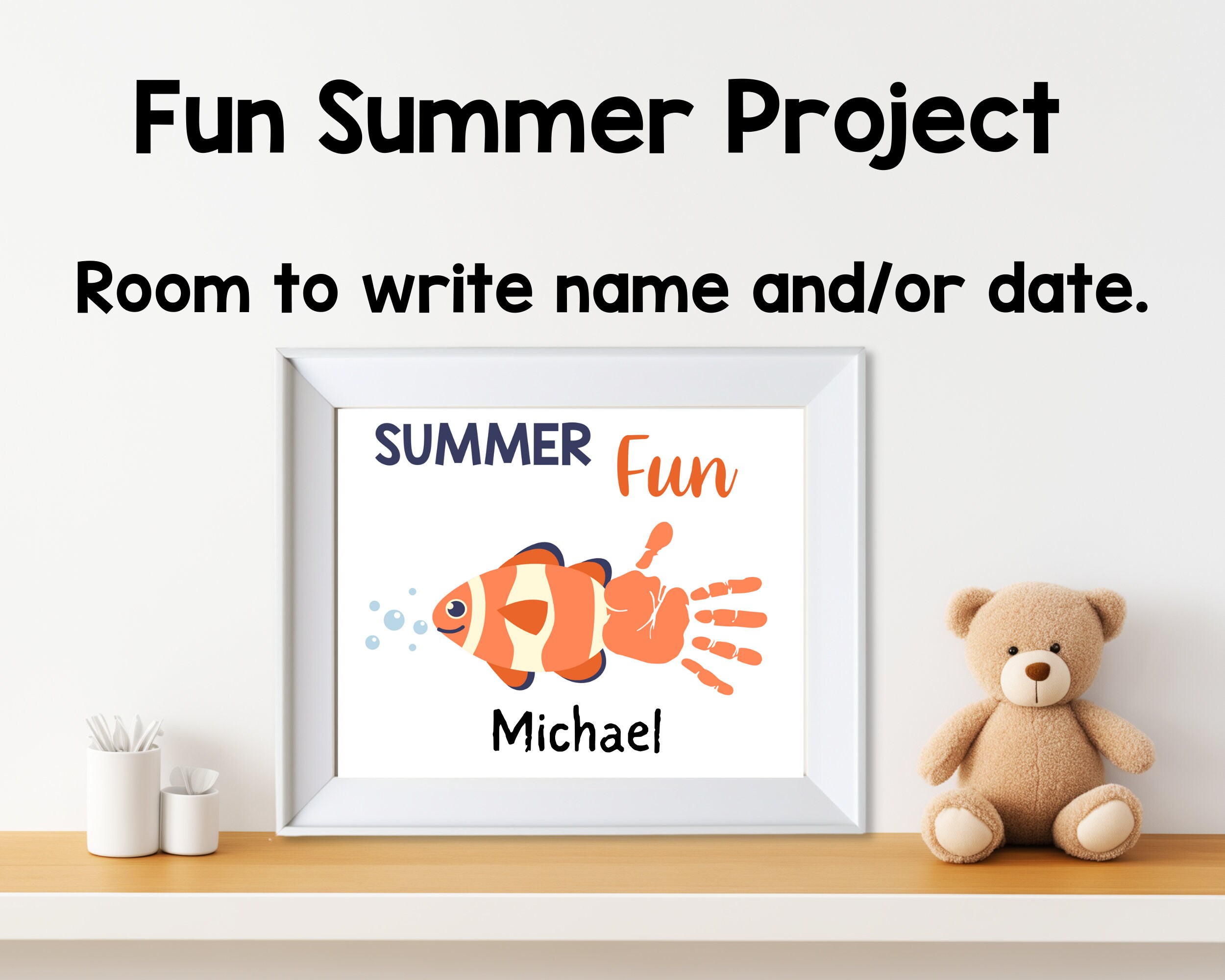 Handprint Art Craft for Summer, Fish Handprint Craft, Printable ...