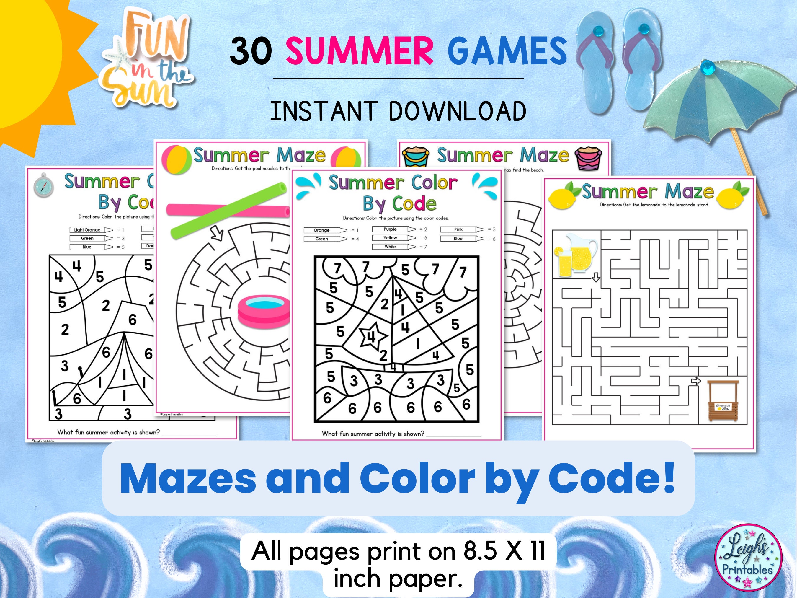 Summer Activities for Kids, 30 Printable Summer Party Games, Family ...