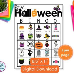 30 Halloween Printable Bingo Cards, Bingo for Kids, Halloween Bingo ...