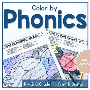 Phonics Color by Code for Short Vowels, Long Vowels, Blends, and ...
