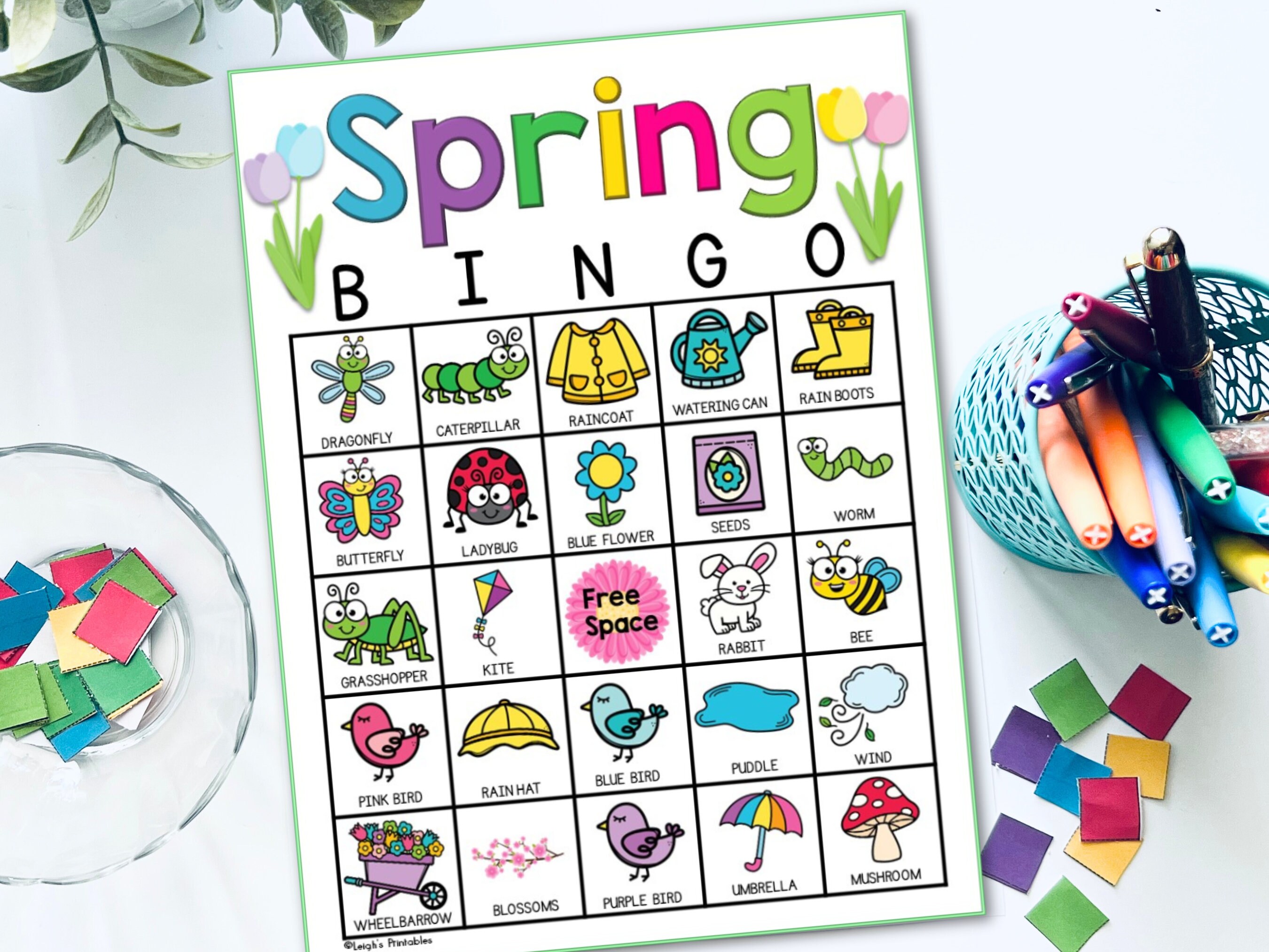 30 Spring Printable Bingo Cards, Bingo for Kids, Springtime Bingo ...