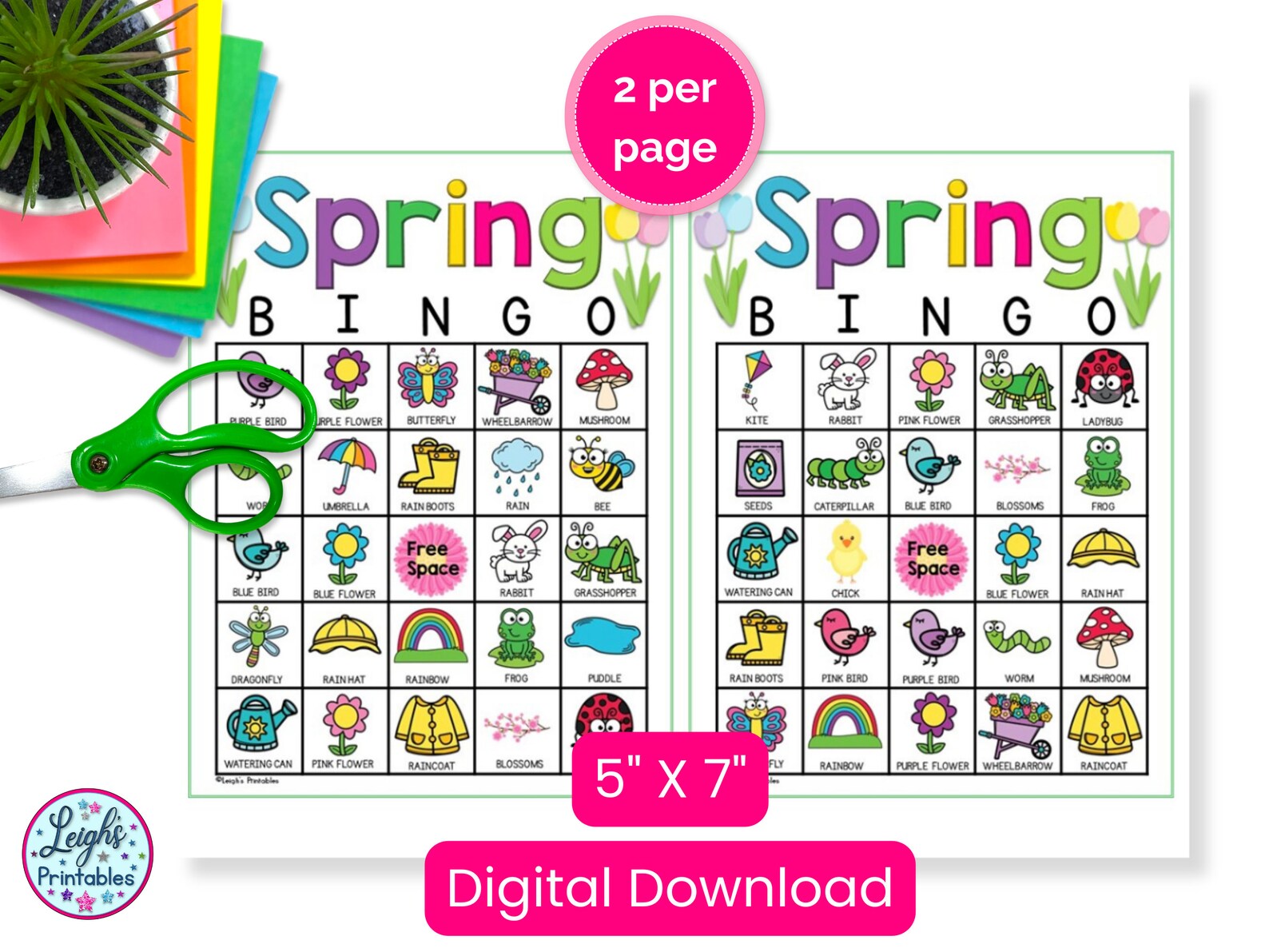 30 Spring Printable Bingo Cards, Bingo for Kids, Springtime Bingo ...