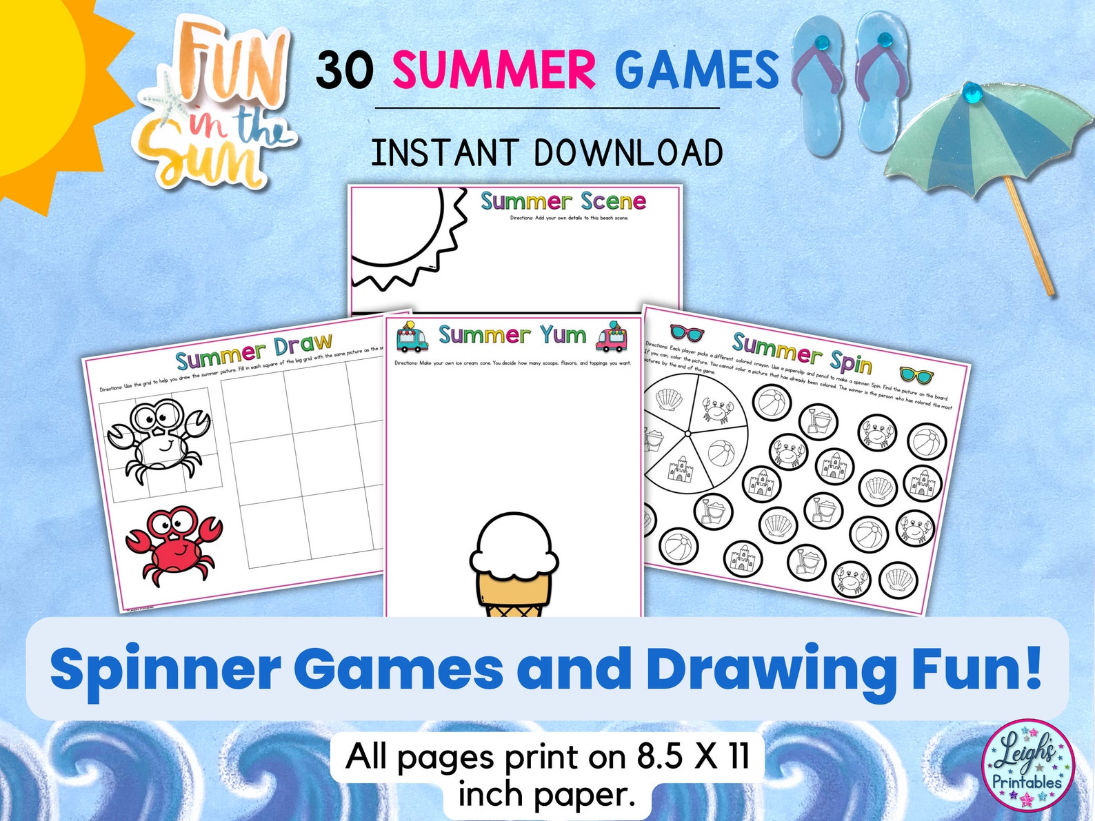 Summer Activities for Kids, 30 Printable Summer Party Games, Family ...