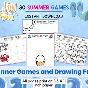 Summer Activities for Kids, 30 Printable Summer Party Games, Family ...