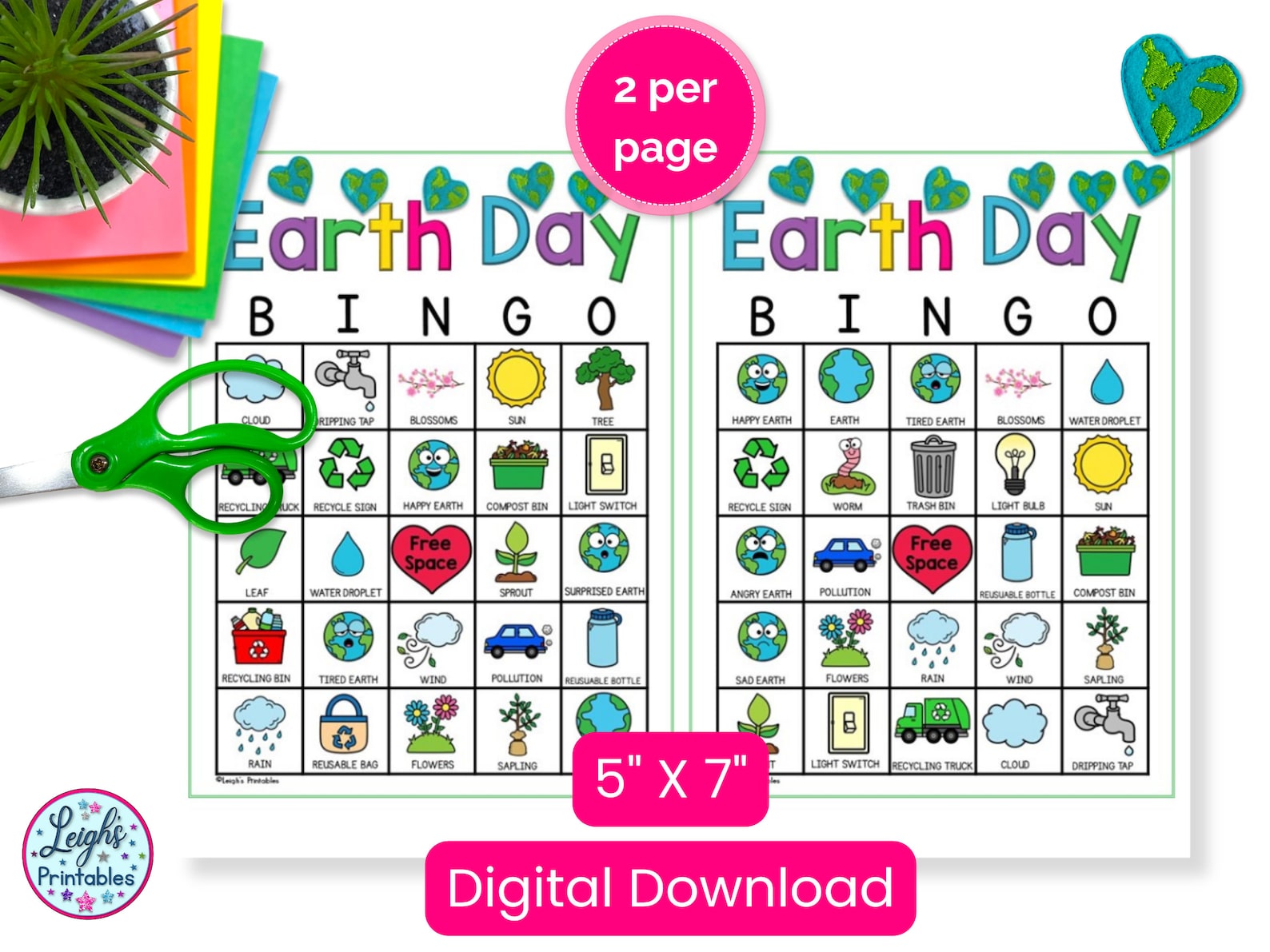 Earth Day Bingo Game for Kids, 30 Printable Bingo Cards, Earth Day Game ...