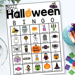 30 Halloween Printable Bingo Cards, Bingo for Kids, Halloween Bingo ...